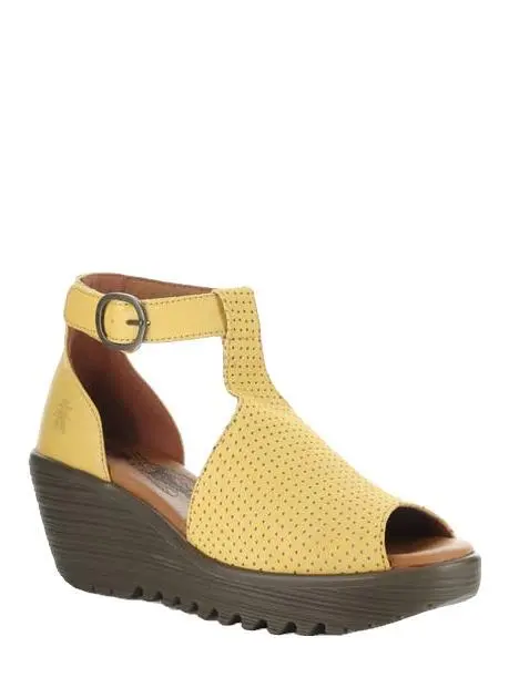 Fly London Lemo Ankle Strap Platform Wedge Sandal - Bumblebee