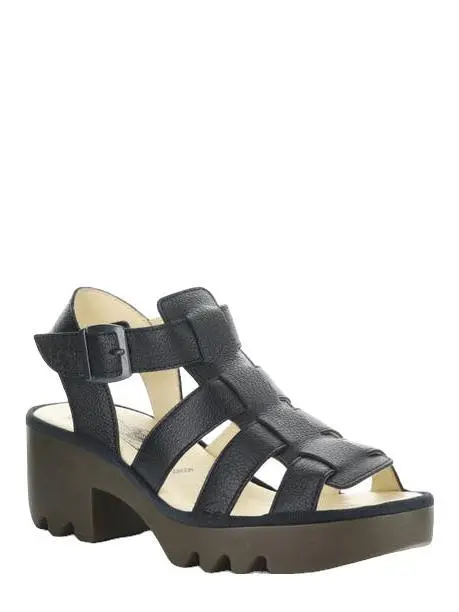 Fly London Terf Lug Sole Sandal - Black