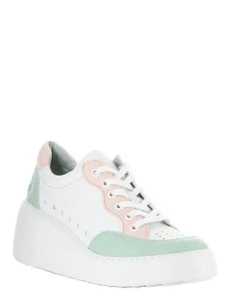 Fly London Derk Platform Wedge Sneakers - Mint Multi