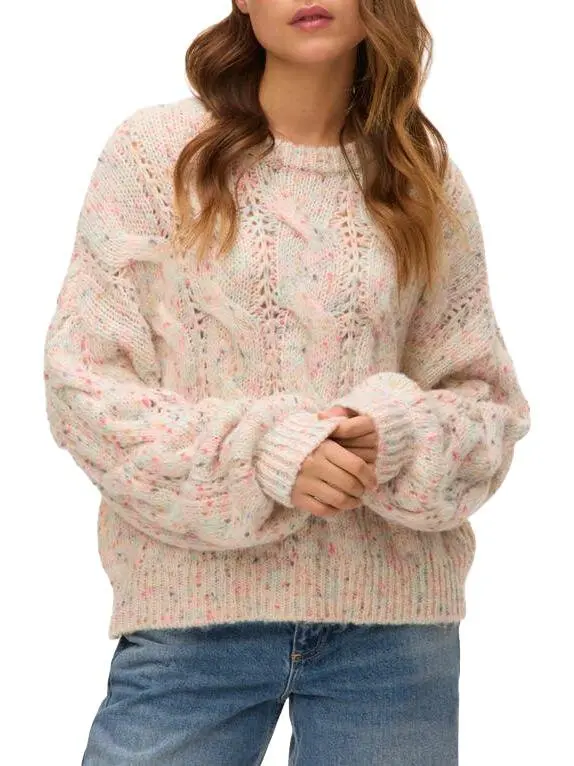 Vero Moda Cable Knit Sweater - Birch Detail Combo