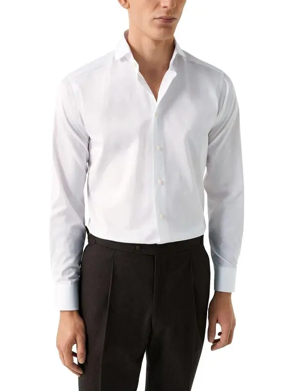 Eton Slim Fit Twill Dress Shirt - White