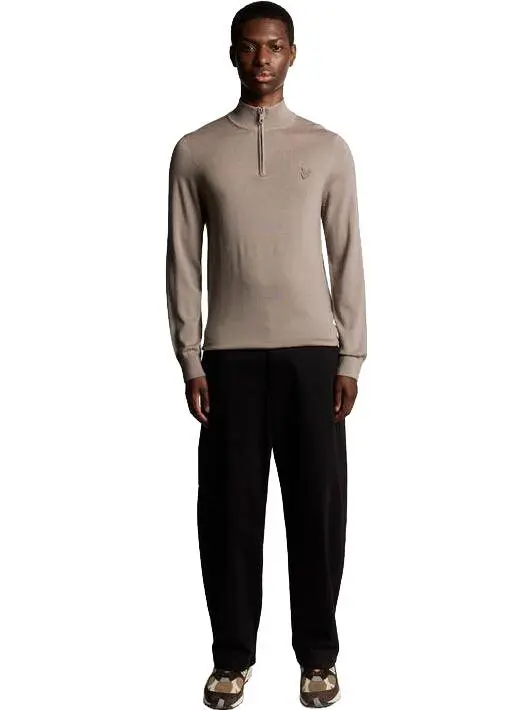 LYLE & SCOTT Merino Quarter Zip Sweater - Cinder