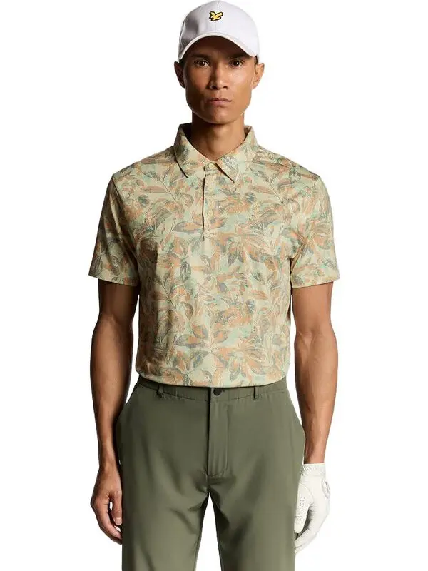 LYLE & SCOTT Golf Digital Floral Polo Shirt - Sunrise Yellow