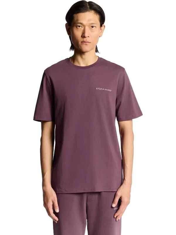 LYLE & SCOTT Script Long Sleeve T-shirt - Dusky Maroon