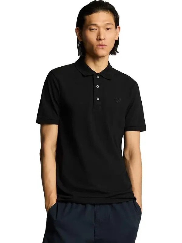 LYLE & SCOTT Tonal Eagle Polo Shirt - Jet Black