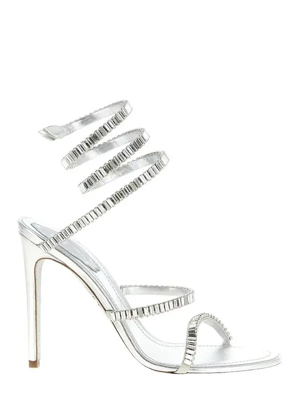 Rene Caovilla Cleo Spark' Rhinestone Sandals - Silver