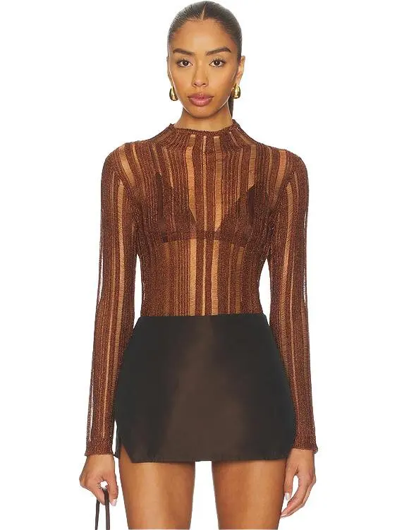 Cult Gaia Kyla Top - Metallic Copper