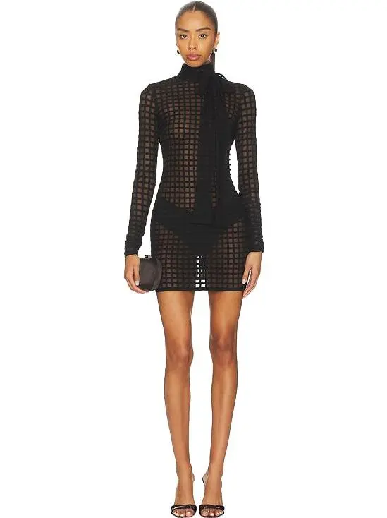 LAQUAN SMITH Cross Grain Dress With Pussybow Detail - Black