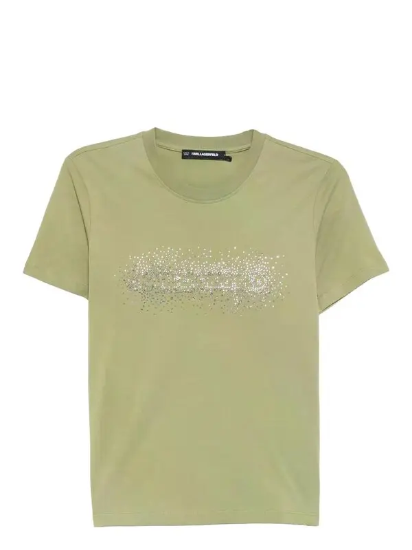 Karl Lagerfeld Rhinestone-embellished Crew-neck T-shirt - Green