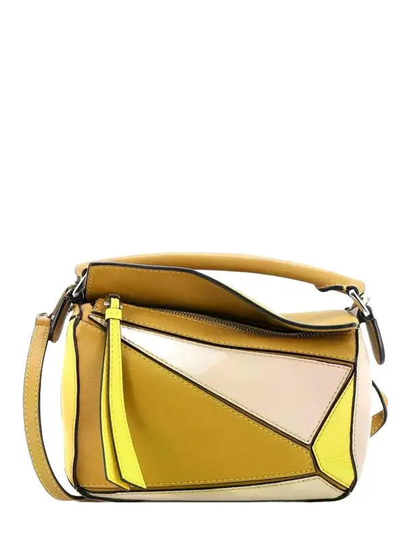 Loewe Puzzle Leather Mini Crossbody Bag - Neutrals