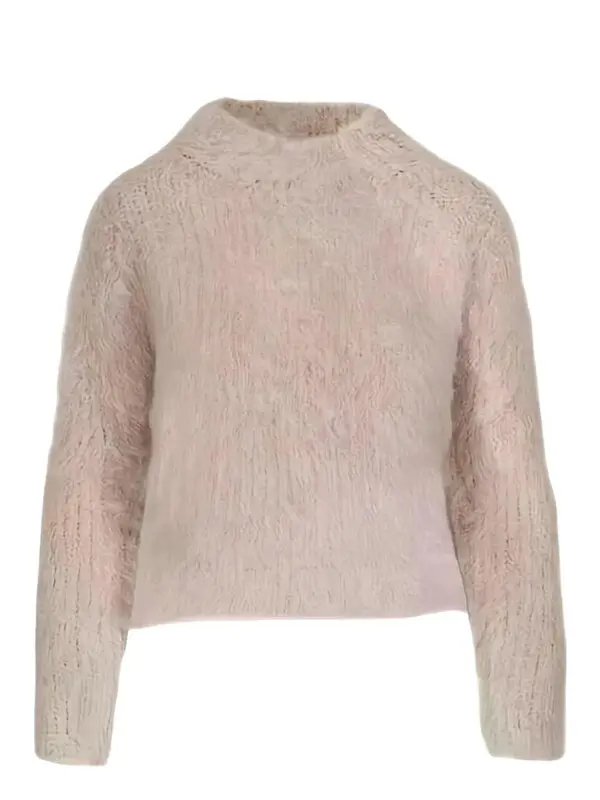 R13 Mock-neck Cropped Sweater - Neutrals