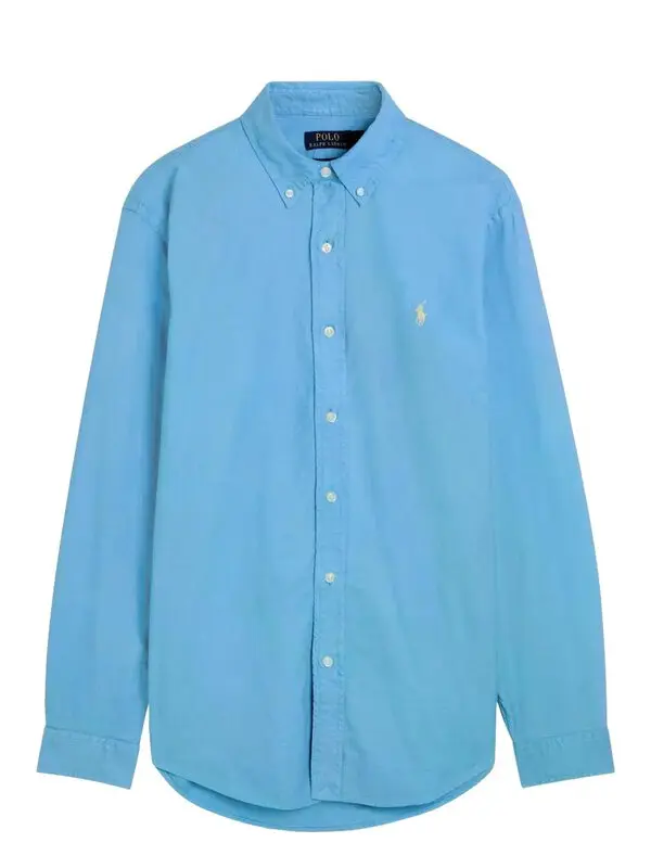 Polo Ralph Lauren Button Embroidered-logo Shirt - Blue