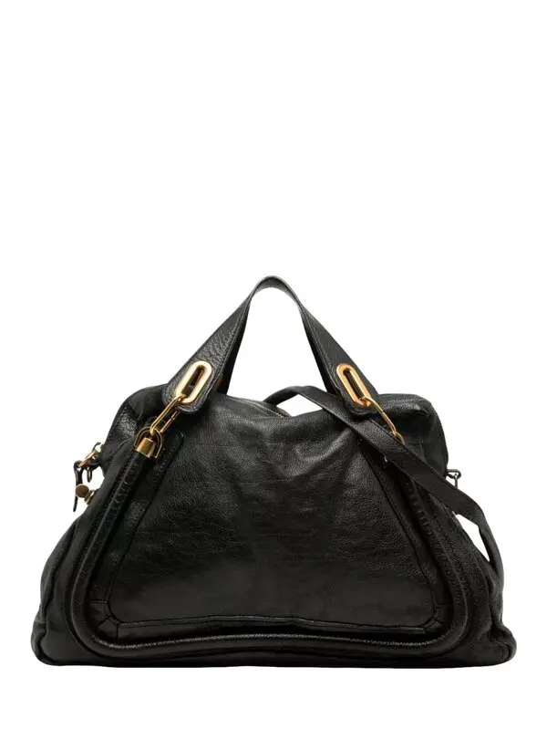 Chloé 2009 Large Pebbled Leather Paraty Satchel - Black