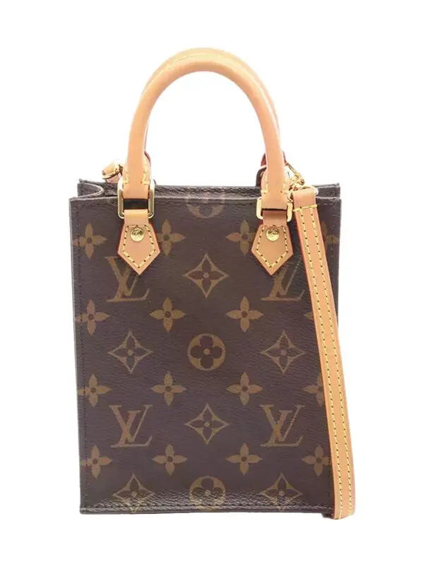 LOUIS VUITTON 2021-2025 Monogram Petit Sac Plat Satchel - Brown