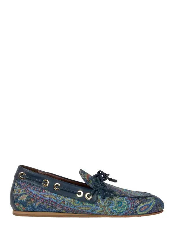 Etro Paisley Denim Loafers - Blue
