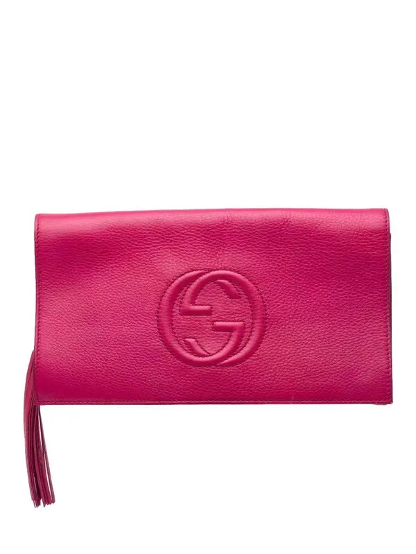 Gucci 2000-2015 Leather Soho Disco Clutch - Pink