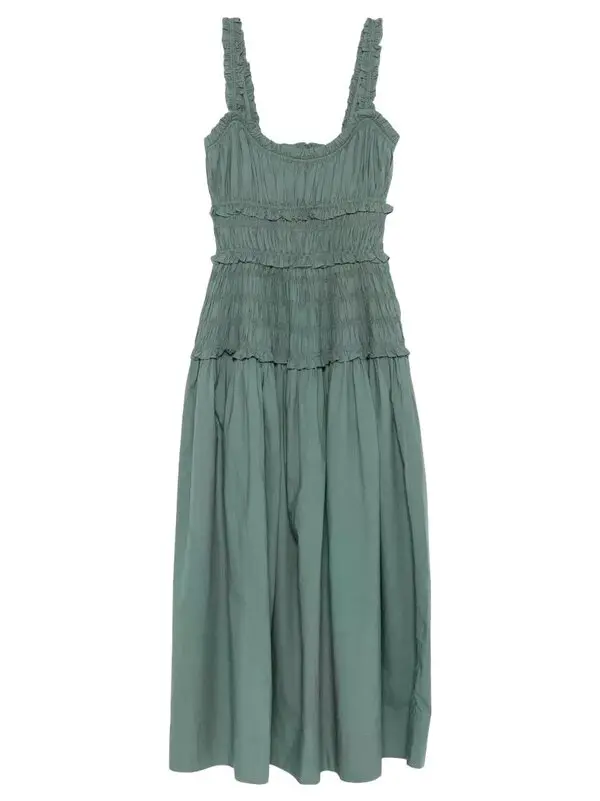 DÔEN Marianne Ruffled Midi Dress - Green