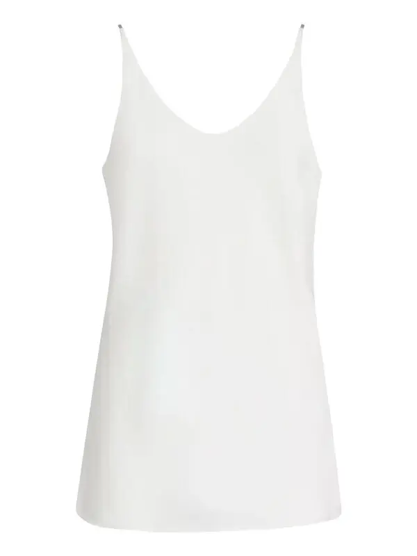 Brunello Cucinelli Silk Strap Top - White