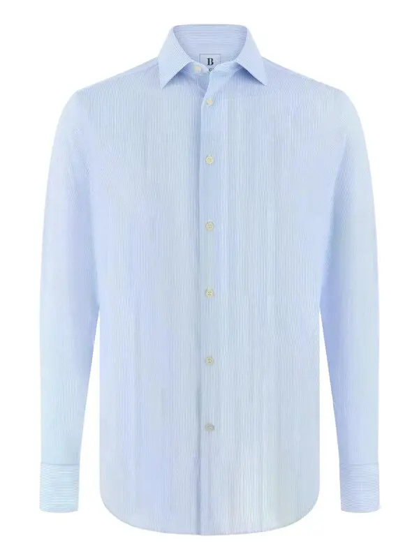 Boggi Milano Striped Tokyo Collar Shirt - Blue