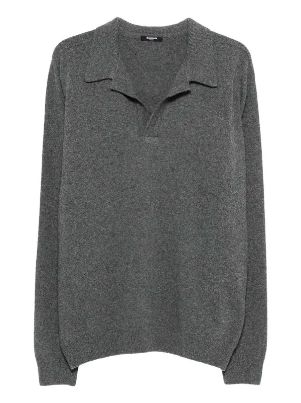 Balmain Polo-collar Sweater - Grey