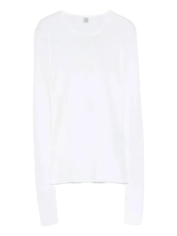 TOTEME Long-sleeve Cotton Top - White