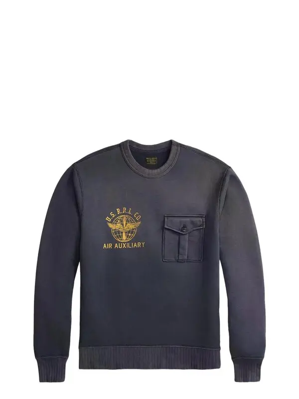 Ralph Lauren Graphic-print Sweatshirt With Chest Pocket - Grey