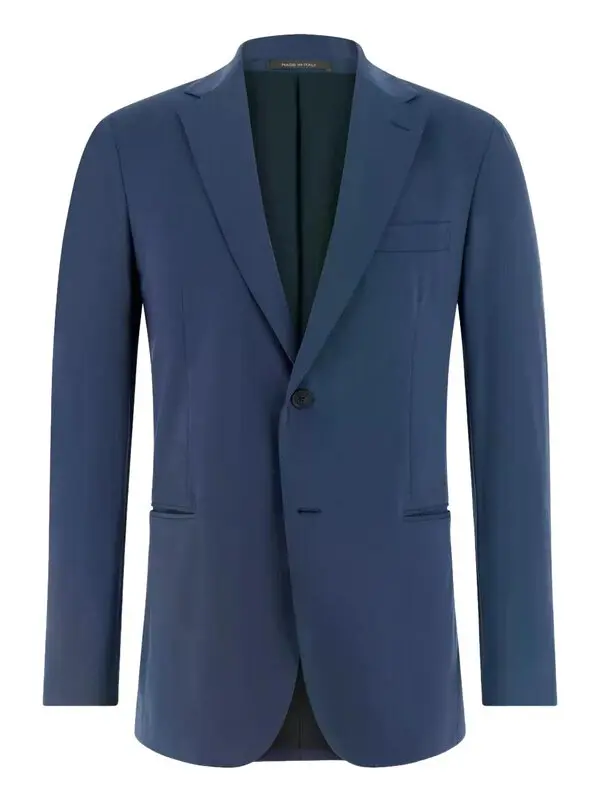 Boggi Milano Single-breasted Patch Pocket Jacket - Blue