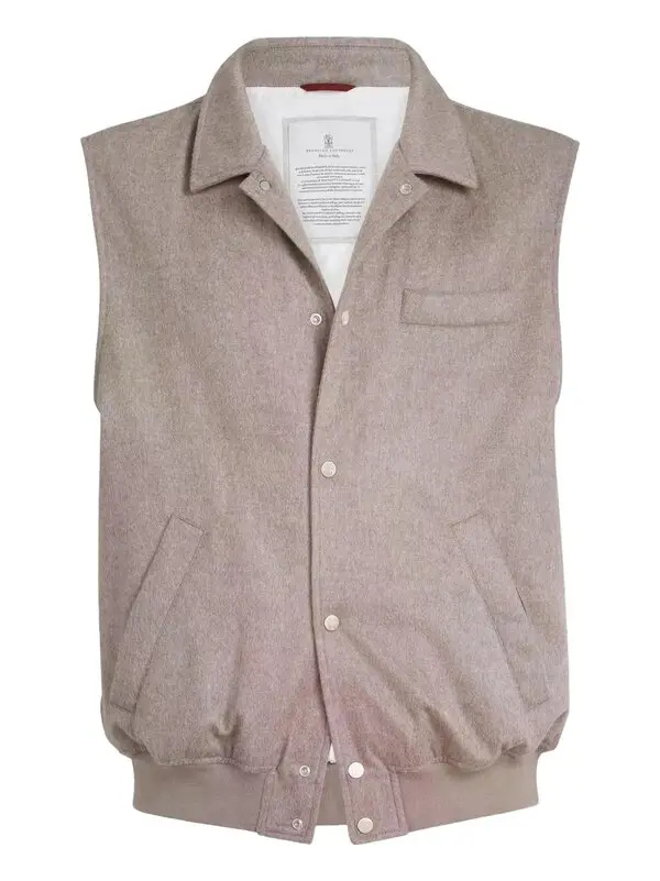 Brunello Cucinelli Flannel Padded Gilet - Neutrals