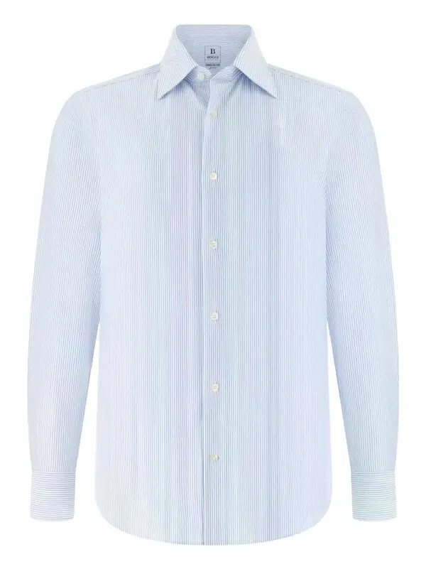 Boggi Milano Striped Collar Shirt - White