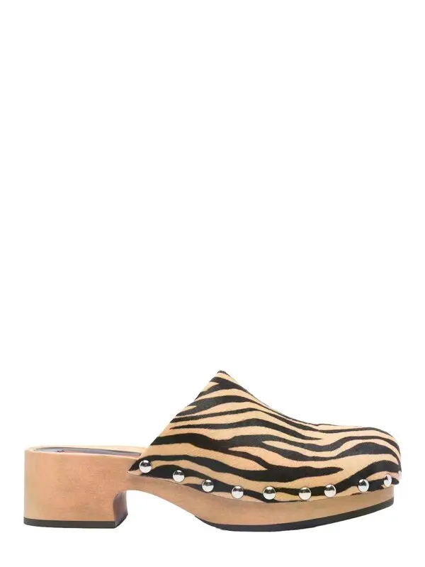 SIMONMILLER Rio Zebra-pattern Clogs - Neutrals
