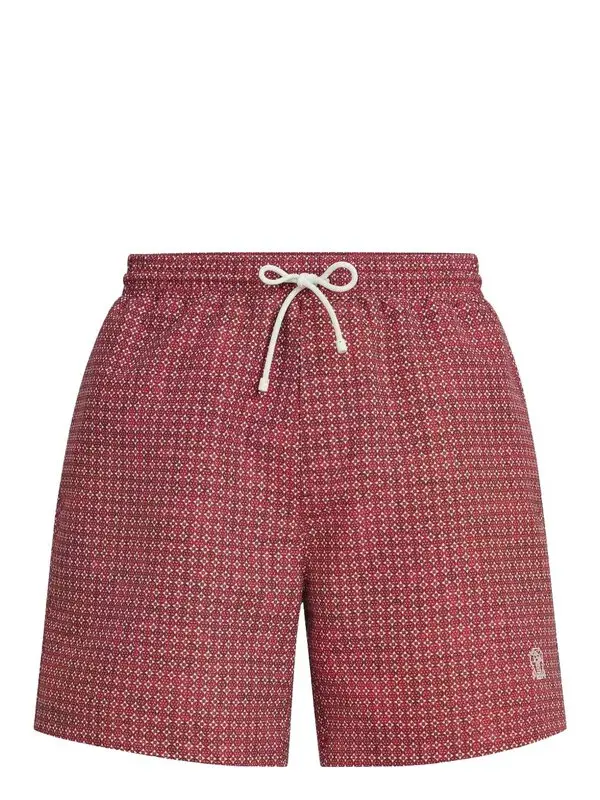 Brunello Cucinelli Printed Swim Shorts - Red