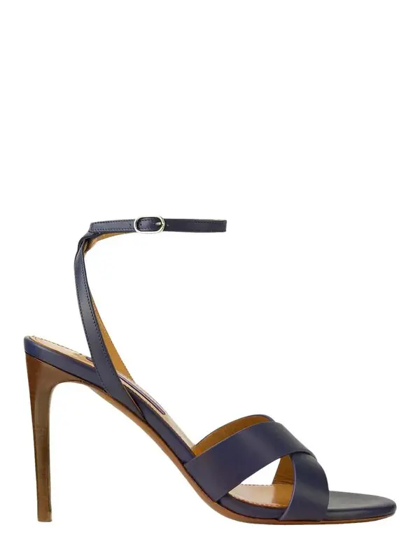 Ralph Lauren Cleary Criss-cross Leather Sandals - Blue
