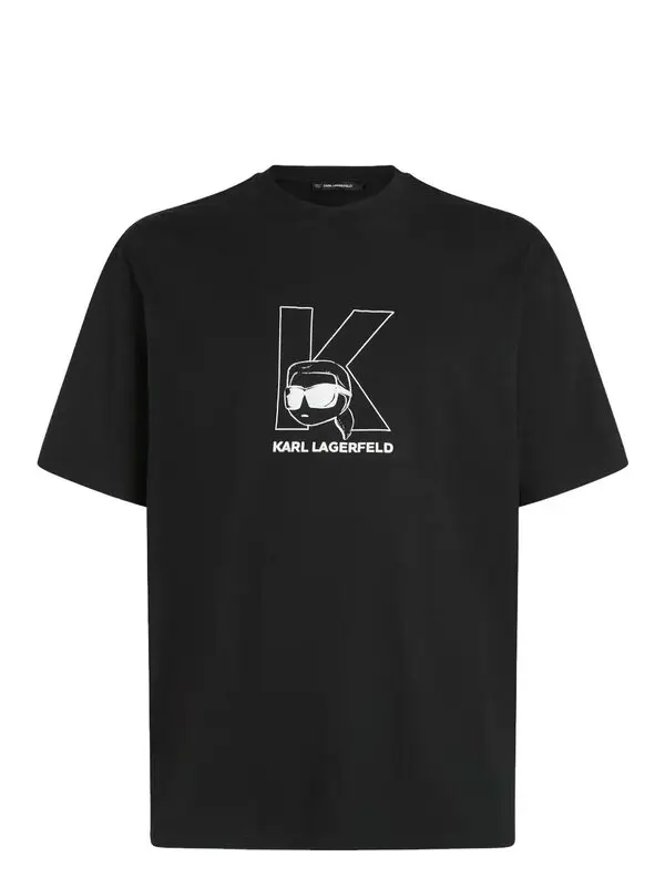 Karl Lagerfeld Ikon K-initial T-shirt - Black