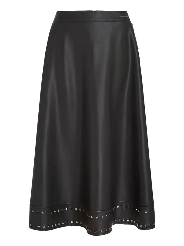 Karl Lagerfeld Stud-embellished Midi Skirt - Black