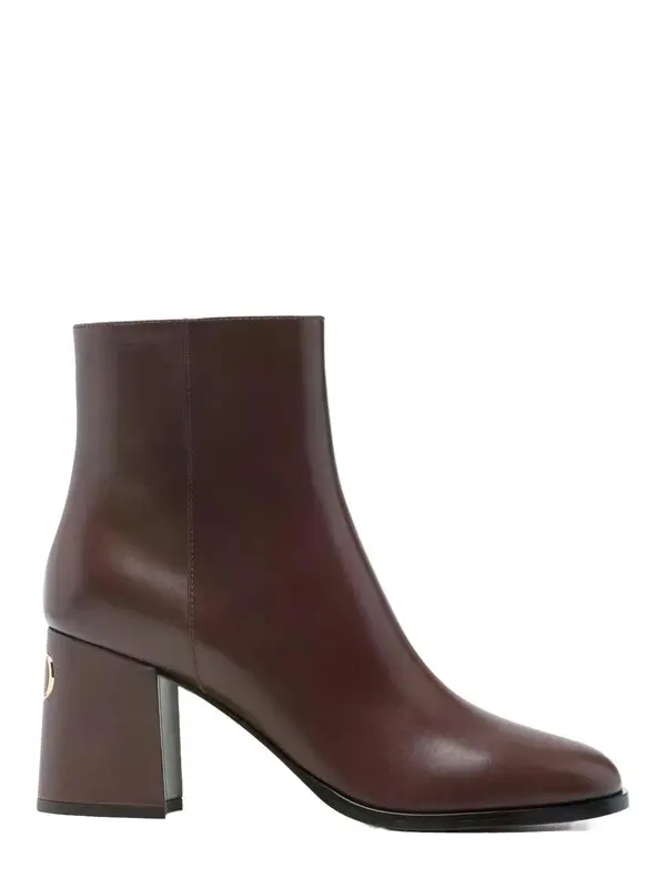 Valentino Garavani Logo Heel Ankle Boots - Brown