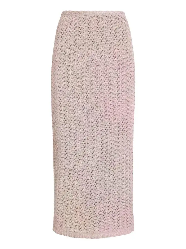 Dolce & Gabbana Openwork Midi Skirt With Slit - Pink