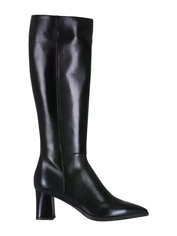 Santoni Mariel Pointed-toe Block-heel Boots - Black