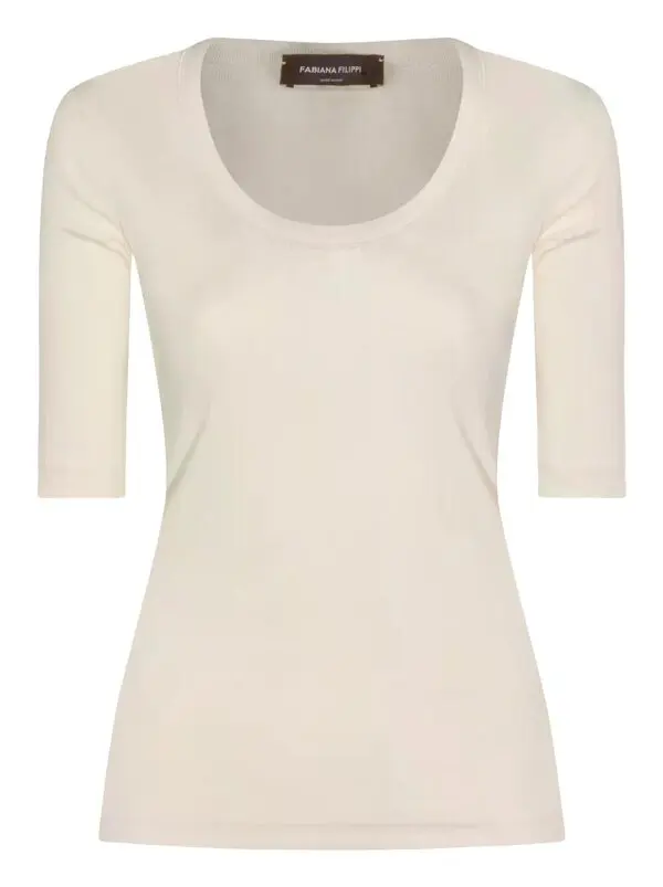 Fabiana Filippi Scoop-neck T-shirt - Neutrals
