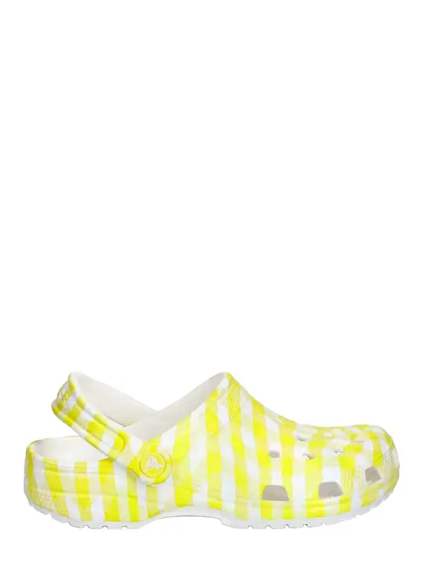 CROCS Gingham Pattern Slides - Yellow