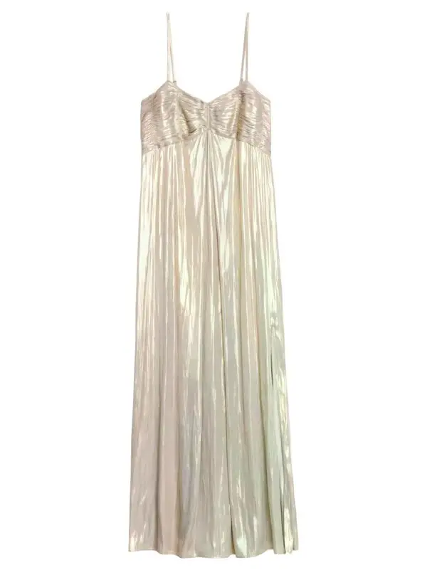 Zadig&Voltaire Ruched Satin Maxi Dress - Neutrals