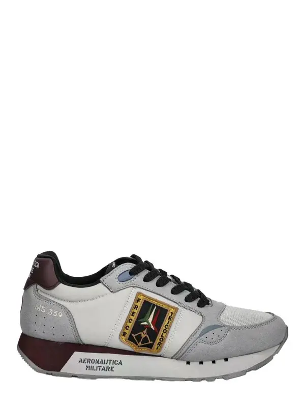 AERONAUTICA MILITARE Embroidered Patch Sneakers - Grey