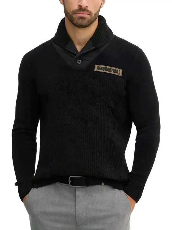 AERONAUTICA MILITARE Patch-detail Knit Sweater - Black