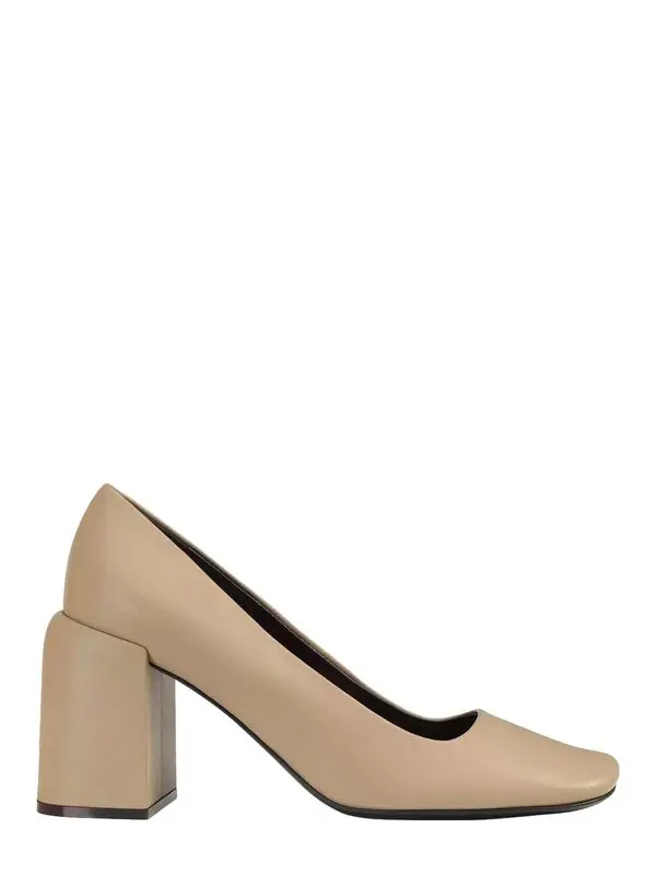 SERGIO ROSSI Convex Square-toe Pumps - Neutrals