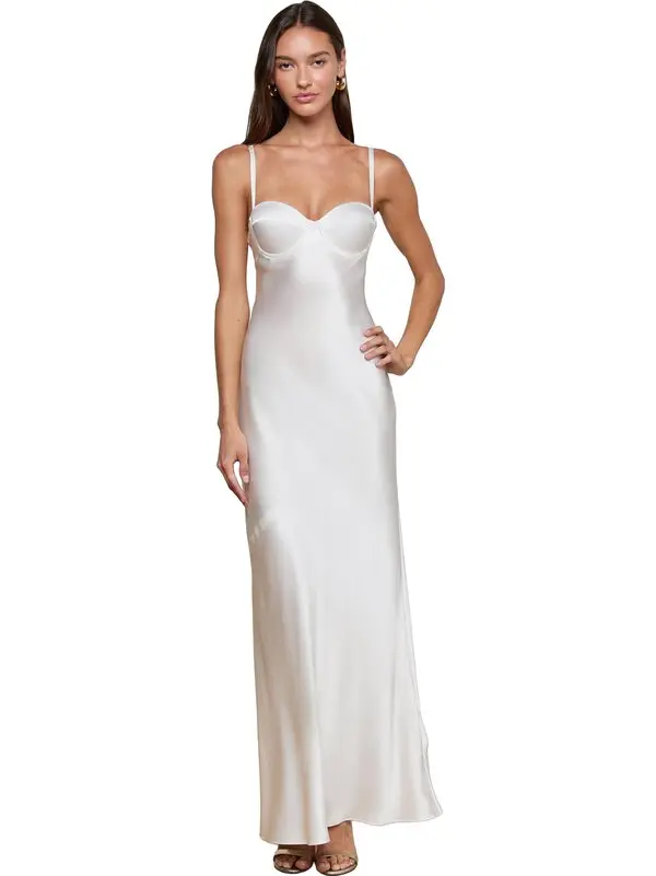 L'Agence Sayla Silk Gown - White