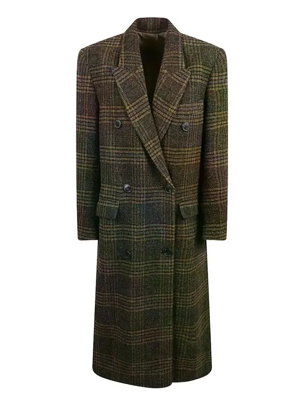 Isabel Marant Lexana Checked Coat - Green