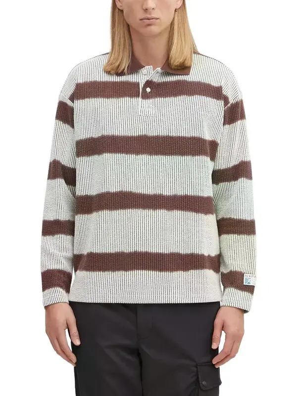 NAPAPIJRI X Martine Rose Striped Long-sleeve Polo Shirt - White
