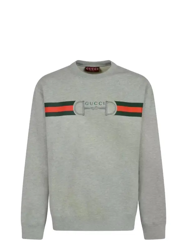 Gucci Striped Crew-neck Sweatshirt - Grey