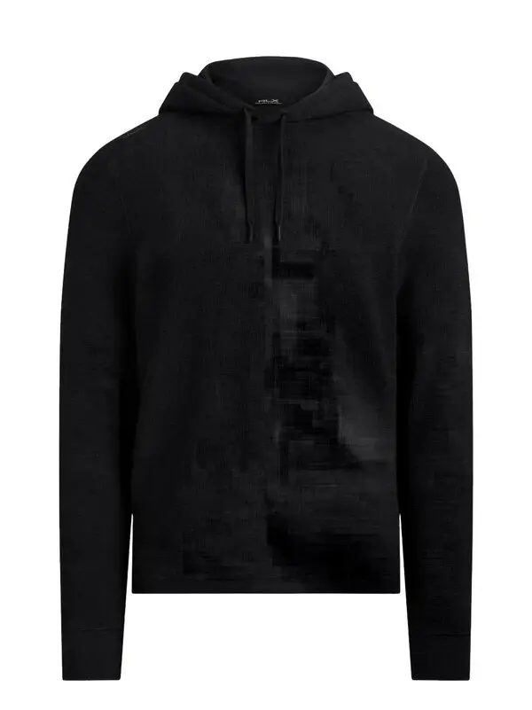 Rlx Ralph Lauren Waffle-knit Drawstring Hoodie - Black