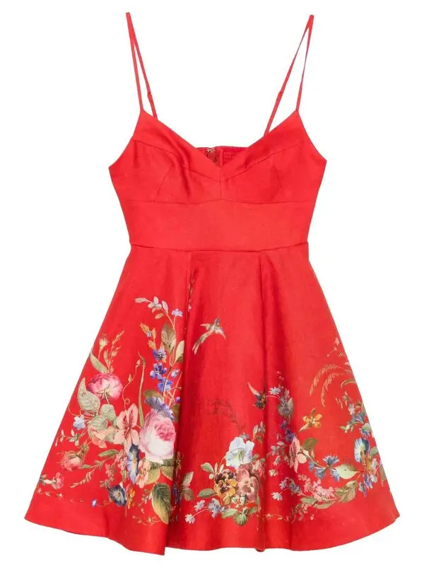 Zimmermann Patience Floral-printed Mini Dress - Red