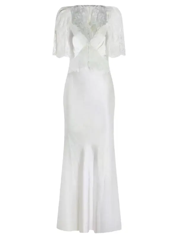 SELF-PORTRAIT Buttoned Maxi Dress - White